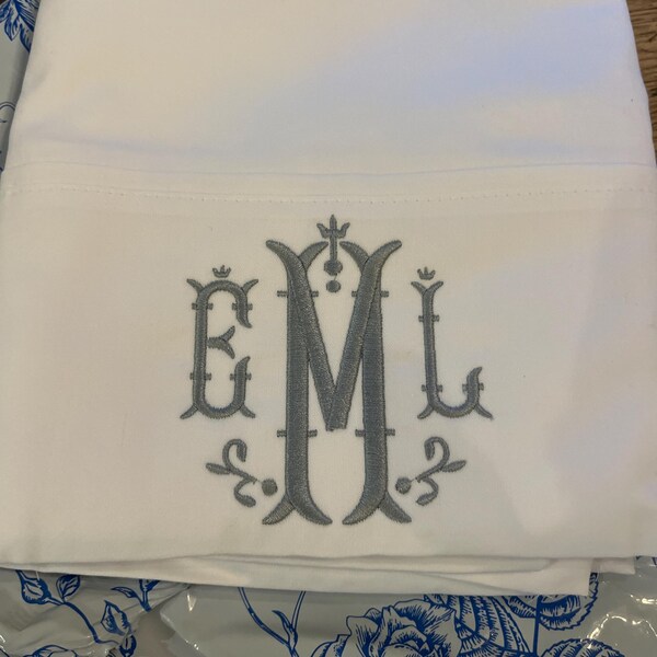 Monogram Pillowcase, Set of Monogrammed Pillowcases, Pillowcase ...