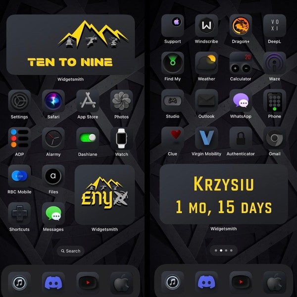 IPhone 15 Ios 17 Dark Mode Icons Pack - Etsy Canada