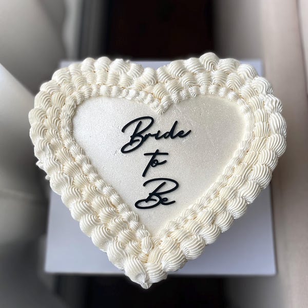Acrylic Cake Topper for Vintage Heart Cake | Heart Shaped Cake Topper ...