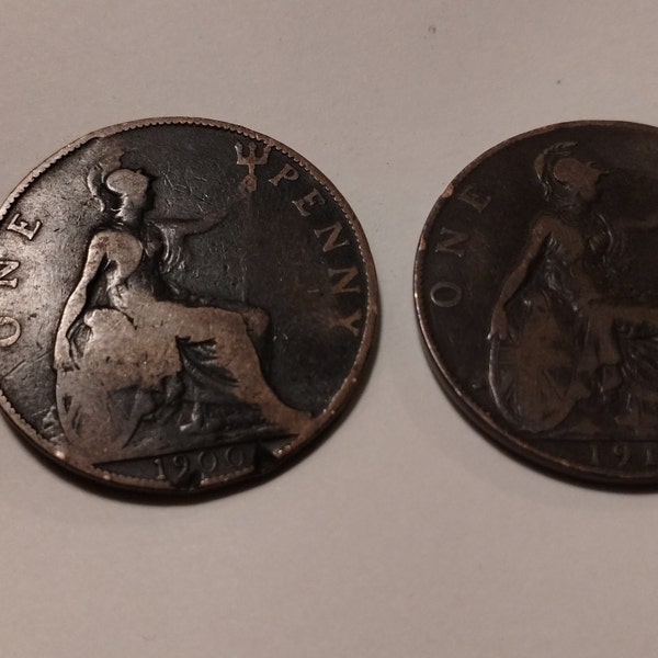 1900 One Penny Coin Great Britain From Queen Victoria, Perfect for ...