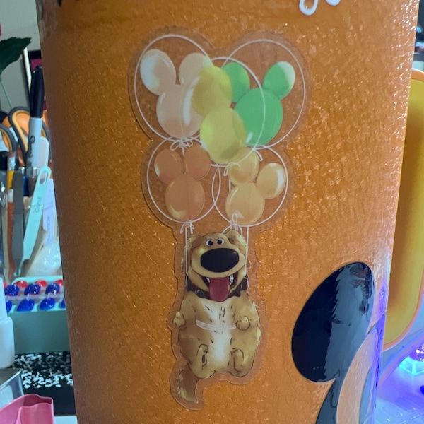 Dug Mickey Balloon Transparent Laptop Sticker/ up Pixar Disney Decal ...