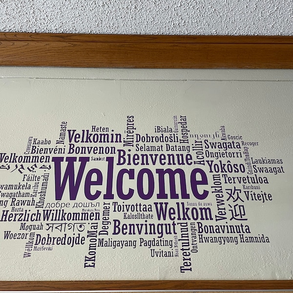 Welcome in Many Languages Wall Decal: International Decor Se142 - Etsy