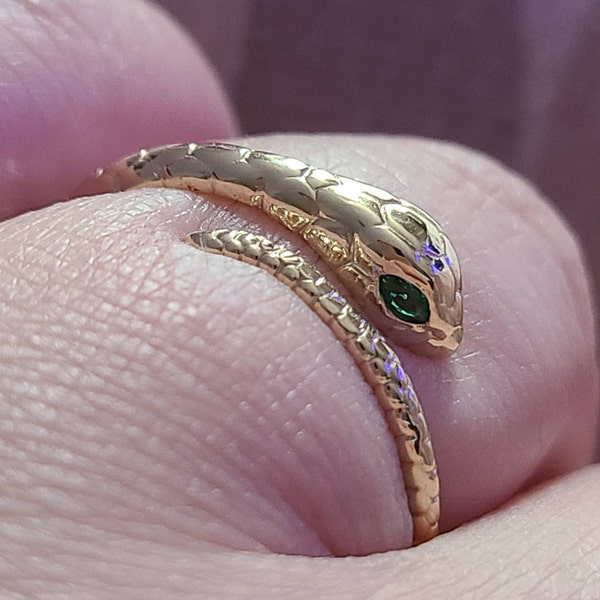 14K Gold Snake Ring: Dainty Snake Rings for Women, Custom Birthstone ...