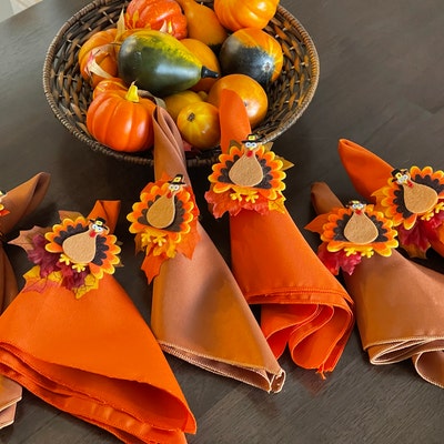 Thanksgiving Party & Function Decor Turkey Napkin Rings With Fall ...