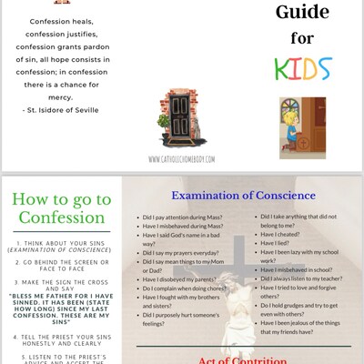 Confession Guide for Kids - Etsy