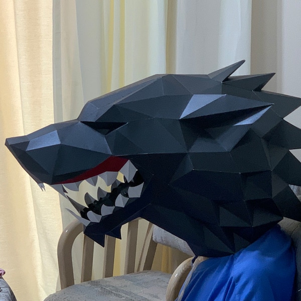 Werewolf Mask, DIY Costume, Paper Wolf Mask, Masquerade Mask Men ...