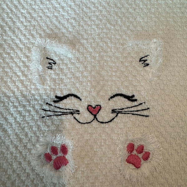Fringe Fluffy Paws Kitten Cat Fringed Fur Machine Embroidery Designs ...