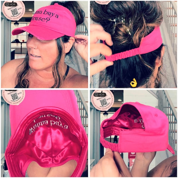 Distressed Ponytail Cap, Satin Lined Cap, Satin Lined Ponytail Caps ...