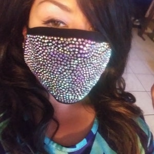Sale Fashion Bling Face Mask USA Rhinestone Mask Swarovski | Etsy