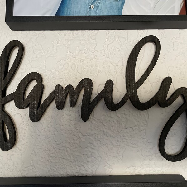 Family Word Cut Out, Laser Cut, Wood Words, Wood Cut Word, Wall Word ...
