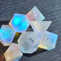 Frosted Prismatic Glass Dice Set - Etsy Canada