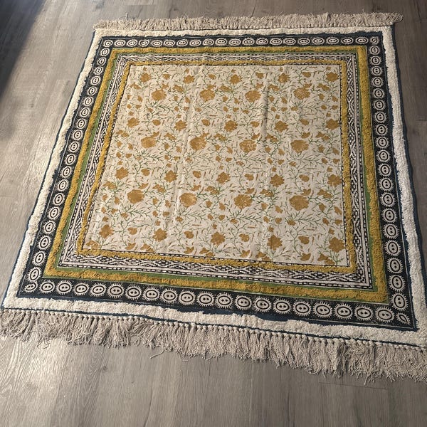 Hand Block Print Cotton Rug Indian Cotton Rug Large Rug Bohemian Rug ...