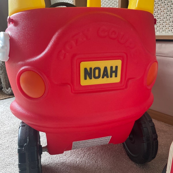 Personalised Number Plate for Little Tikes Cozy Coupe Toy Car Name ...