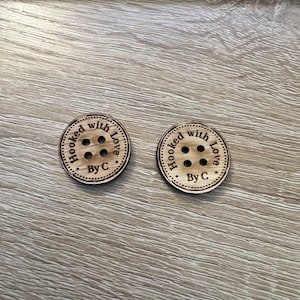 Personalized Wooden Buttons for Handmade Items, Buttons for Knitted and ...