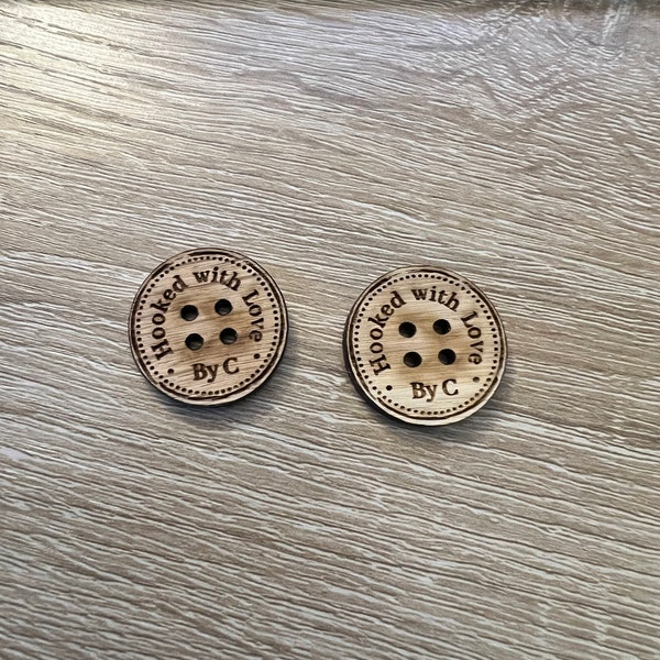 Personalized Wooden Buttons for Handmade Items, Buttons for Knitted and ...