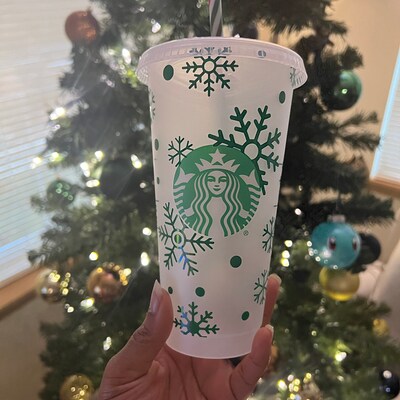 24oz Venti Cold Cup Starbucks Snowflake Svg, Starbuck Full Wrap Svg ...
