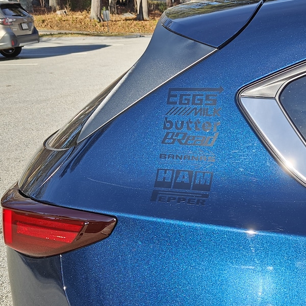 Car Sponsor Grocery List Decal / Car Decal,funny Sponsor Decal, Grocery ...