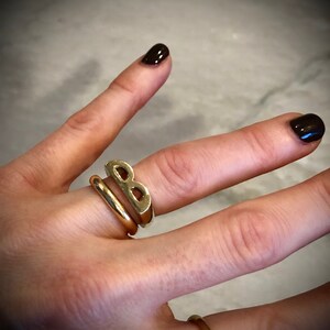 Initial Ring Letter Ring Alphabet Ring Initial B Ring Ring - Etsy