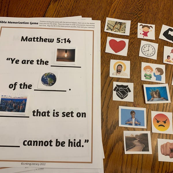 6 Bible Memorization Games for Six KJV Verses to Use in Sunday School ...