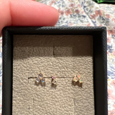 NEW Tiny 14K Solid Gold Essential Marquise Charmdrop Clicker Hoop 18G ...