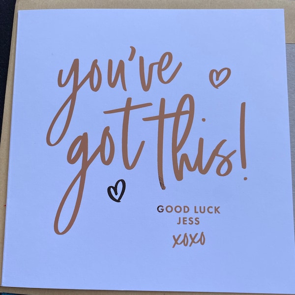 Good Luck Card, Personalised You've Got This Card, Best of Luck Card ...