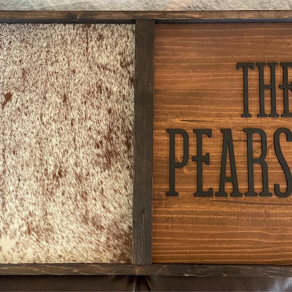 Cowhide Branding Frame, Cowhide Wood Sign, Family Heirloom, Unity ...