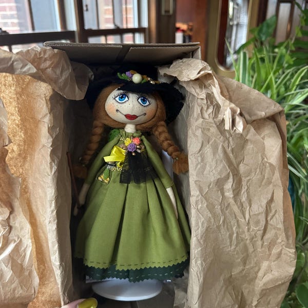 Handmade Red Witch Doll in Beautiful Dress, Good Witch, Cute Kitchen ...