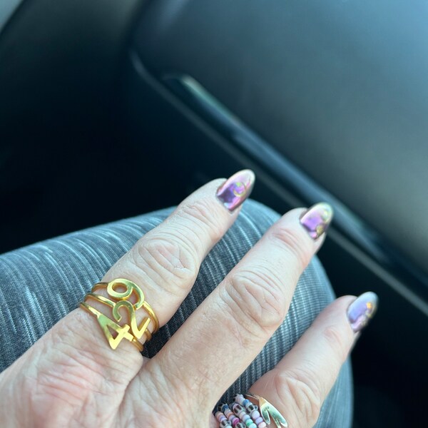 Custom Number Ring • Initials Ring • Stacking Rings • Silver Ring ...