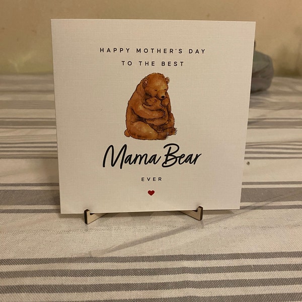 Mama Bear Mother's Day Card, Cute Happy Mothers Day Card, From Newborn ...