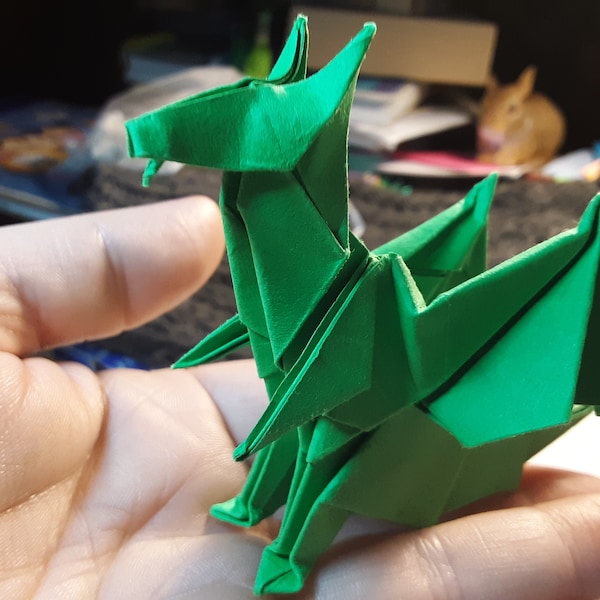 Handmade Red Paper Origami Dragon - Etsy