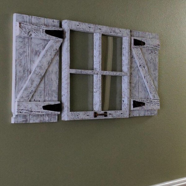 Rustic Little Window Frame With Shutters - Etsy
