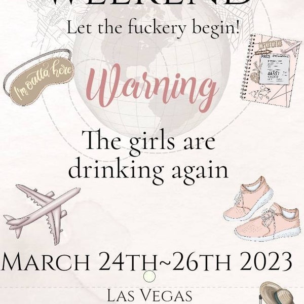 Girls Weekend Getaway Invitation, Girls Getaway Invitation Template ...