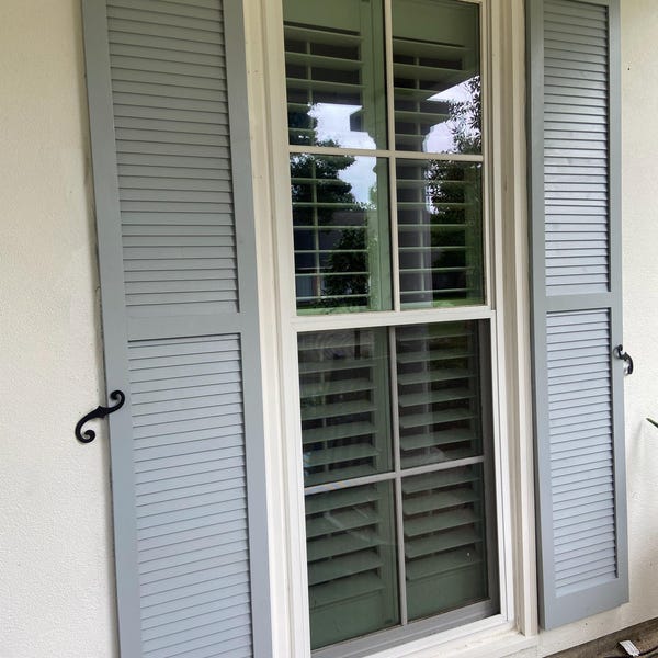 Home Exterior Louvered Window Shutters - Etsy