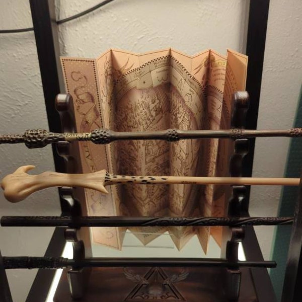 Wooden Wand Stand 4 Slot Holder | Magic Wand Display Stand | Wooden ...