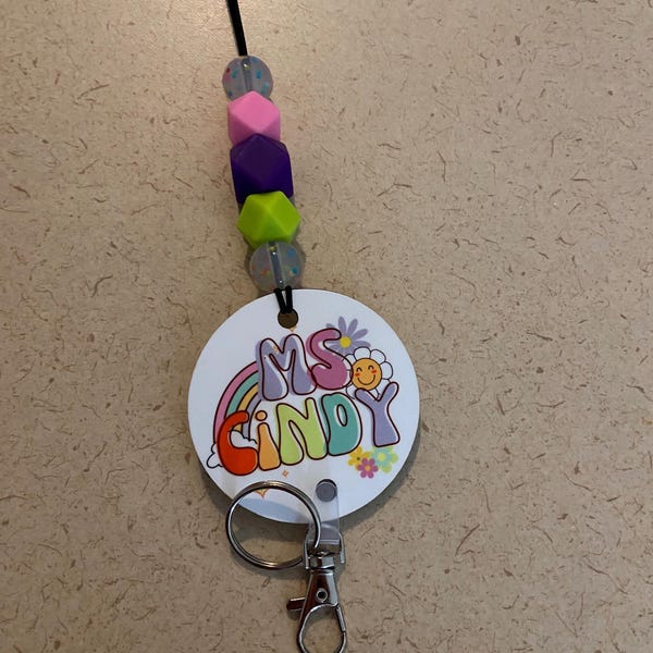 Teacher Lanyard, Teacher Gift, Custom Badge Lanyard, Personalized ...
