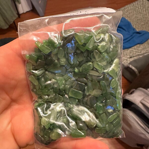 Jade Nephrite Semi Tumbled Gemstone Mini Chips 5 - 25 Mm: Choose Ounces ...