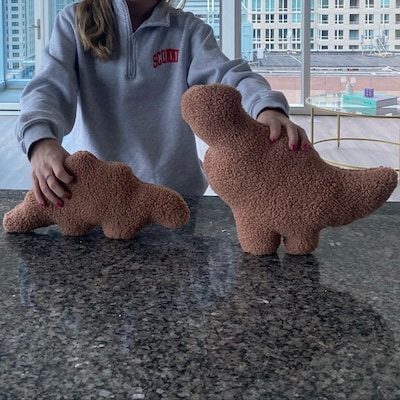 Dino Nuggies Pillows Dinosaur Chicken Nugget Pillow Teddy Bear Fabric ...