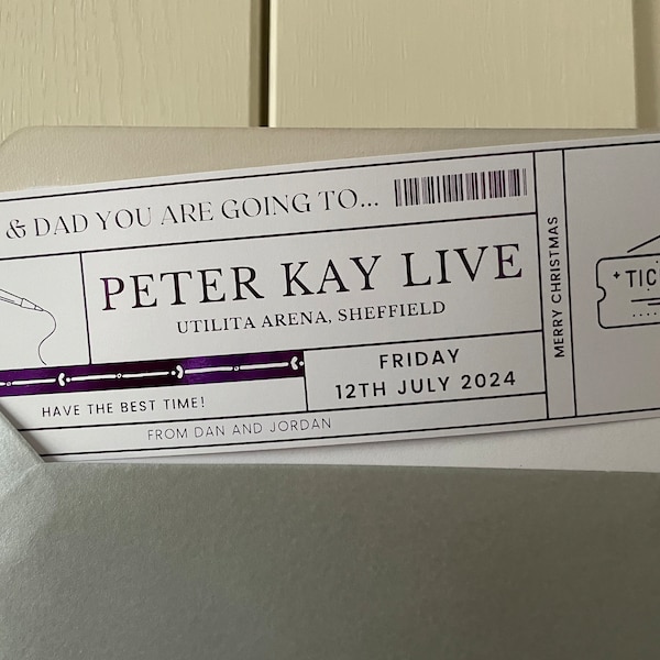 Personalised Event Foiled Ticket, Custom Souvenir Golden Foil Ticket ...