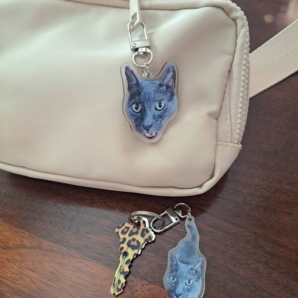 Custom Cat Keychain, Dog Keychain, Pet Keychain, Personalized Pet Photo ...