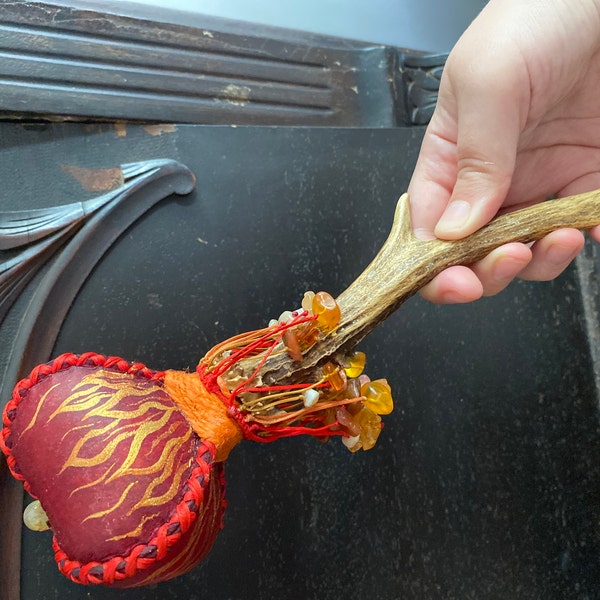 Shamanic Rattle. Unique Leather Maracas. Shamanic Tool. Spiritual ...