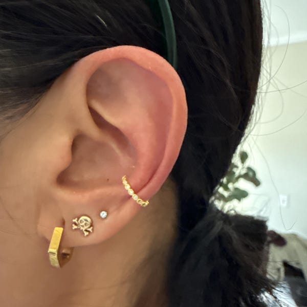 Dainty Sun Daith Ring, Hinged Clicker Hoop, 16ga 8mm or 10mm, Unisex ...