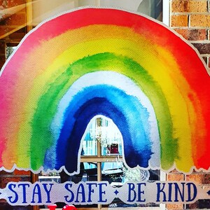 Stay Safe Be Kind Rainbow Window Sticker Rainbow Window - Etsy