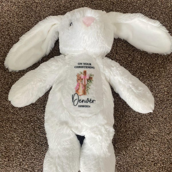 Personalised Bunny Rabbit, Girl New Birth, Personalised Plush Soft Toy ...