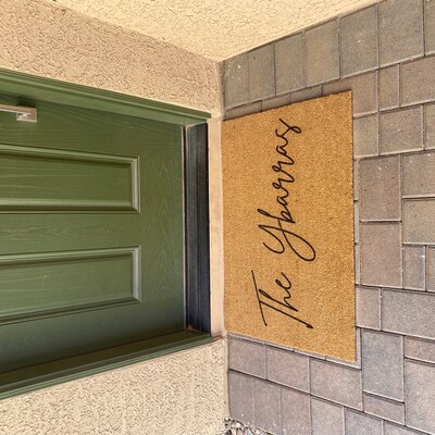 Personalized Welcome Mat, Custom Door Mat, Family Name Doormat, Wedding ...