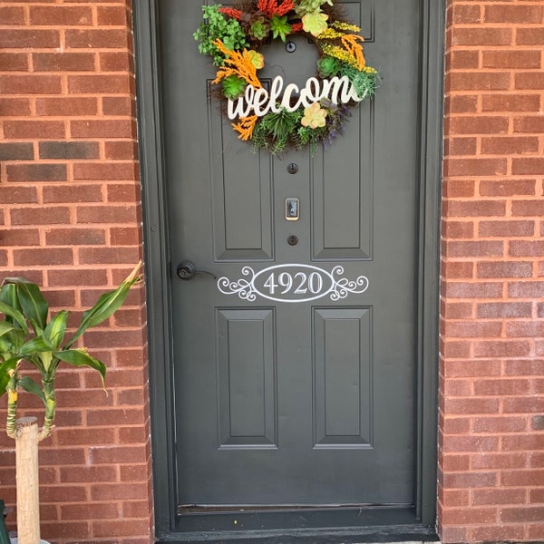 House Numbers Front Door Vinyl Lettering Decal Sticker - Etsy