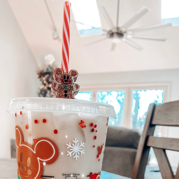 Mickey and Minnie Gingerbread Inspired Straw Topper - Etsy