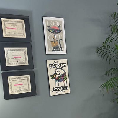 Rat Pack Decor, Mid Century Modern Cat Art, Cat Poster, Black Cat Art ...