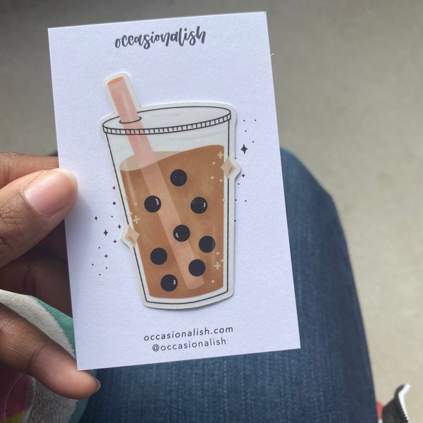 Boba Clear Sticker | Food Sticker | Boba Sticker | Boba Vinyl Sticker ...
