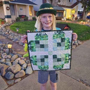 Digital PDF Quilt Block Patternfour Leaf Clover Heart Quilt Block ...