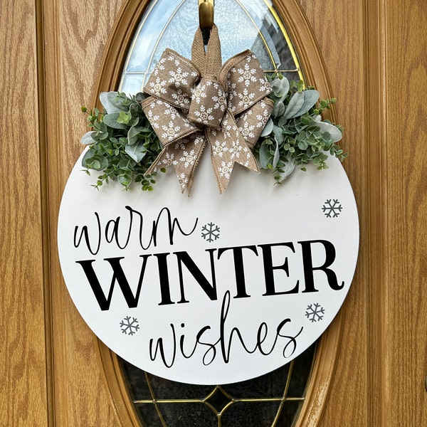 Winter Front Door Decor | Warm Winter Wishes | Winter Front Door Wreath ...
